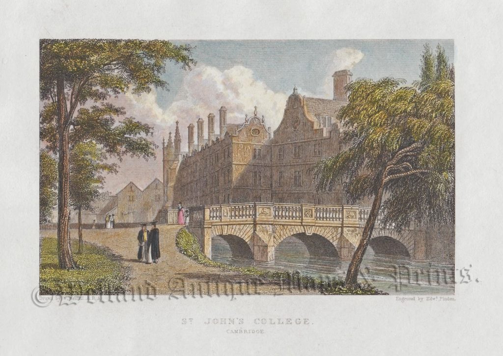 'FISHER LANE AND GREAT BRIDGE' (Cambridge) by E. W. Haslehust c.1915 ...