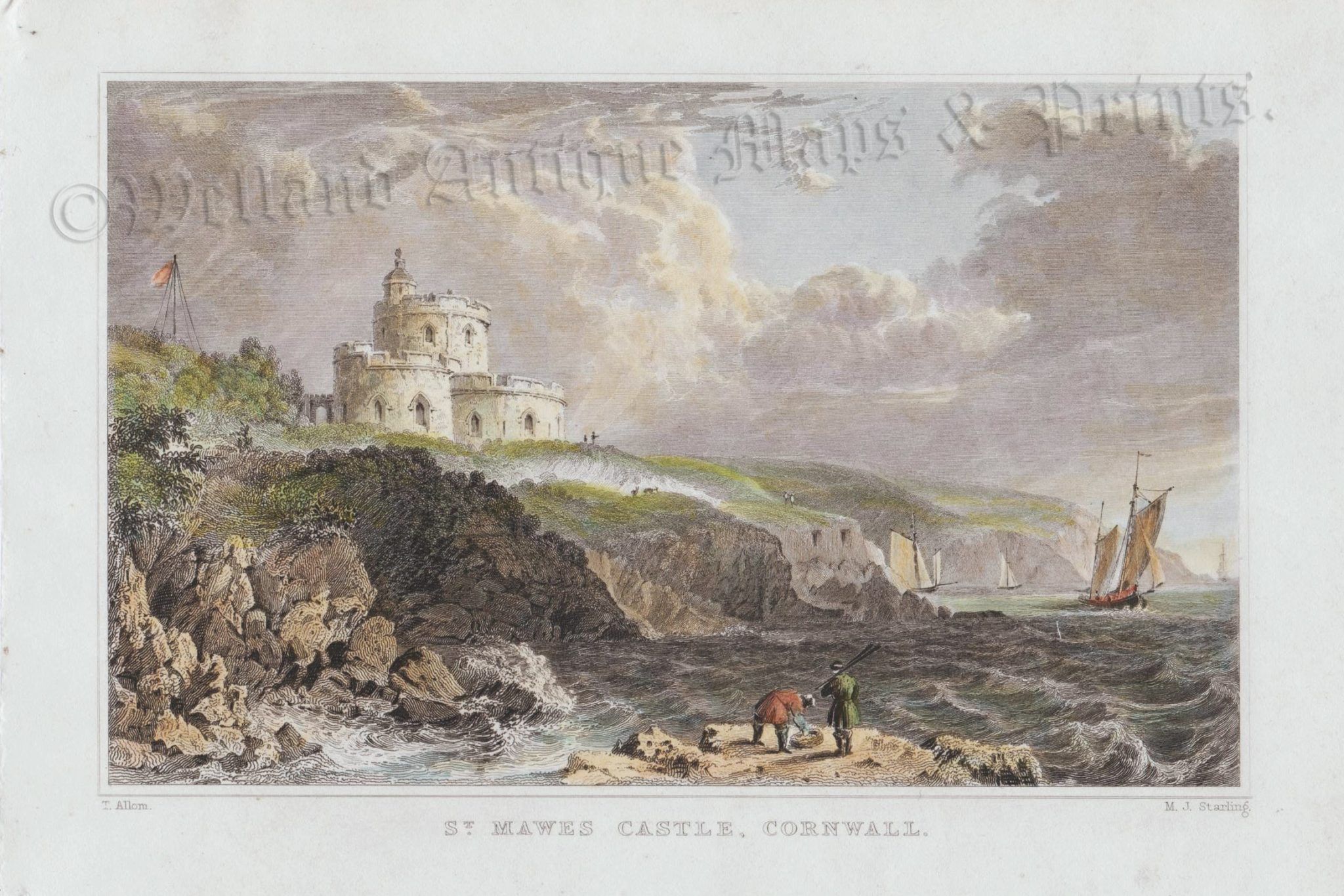 'ST. IVES. CORNWALL.' by Thomas Dugdale c.1840s - Welland Antique Maps