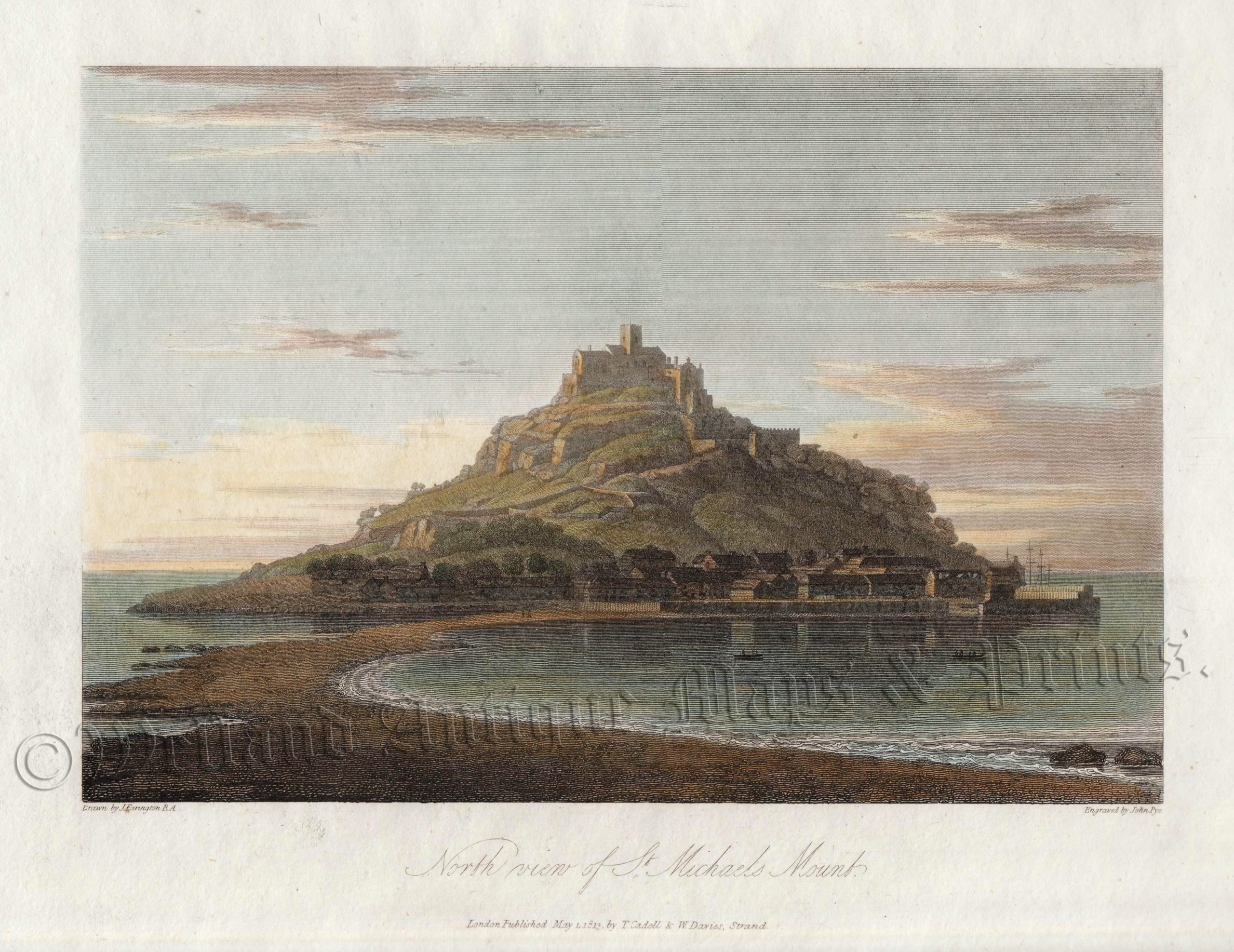 'North view of St. Michael's Mount' by J. Farrington R.A. / John Pye c ...