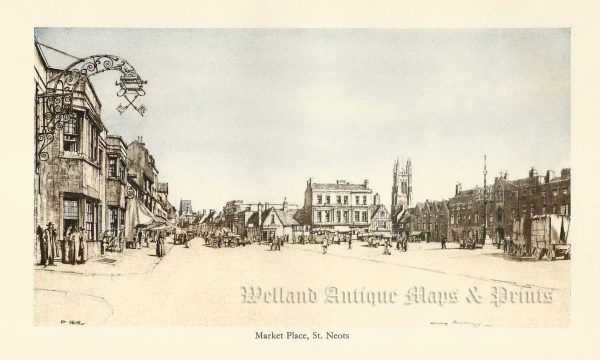 'Market Place, St. Neots' by Henry Rushbury R. A. c.1936 (Copy ...