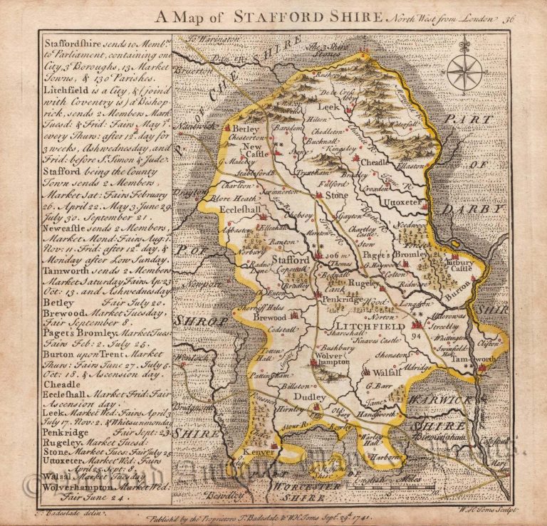 Staffordshire Maps Archives - Welland Antique Maps