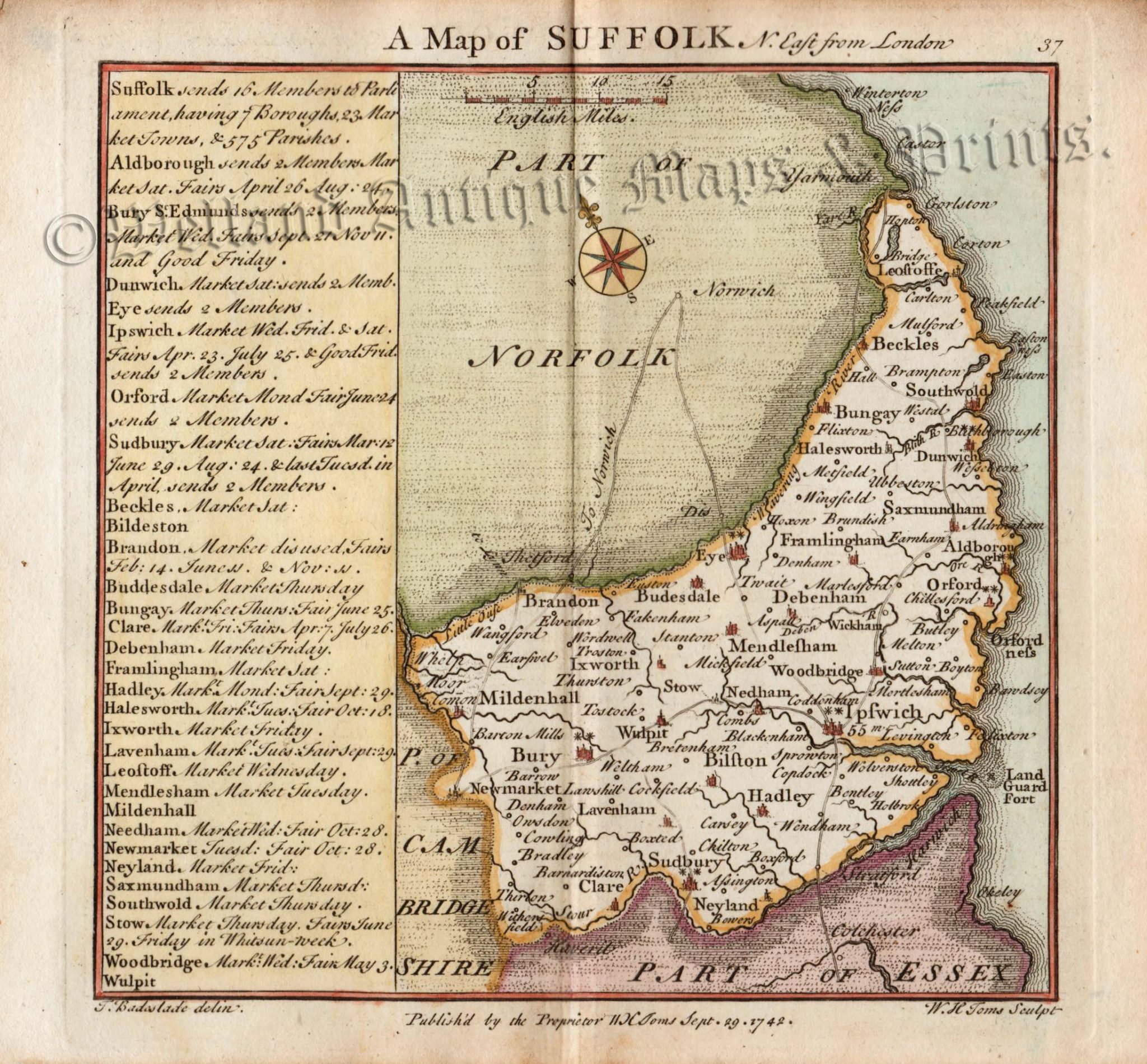 Suffolk Maps Archives - Welland Antique Maps