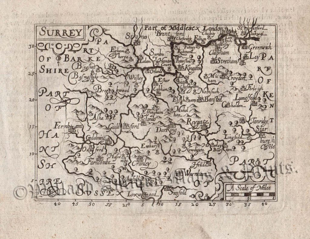 'SURRY' (Surrey) by John Cary c.1810 (Traveller's Companion) - Welland ...