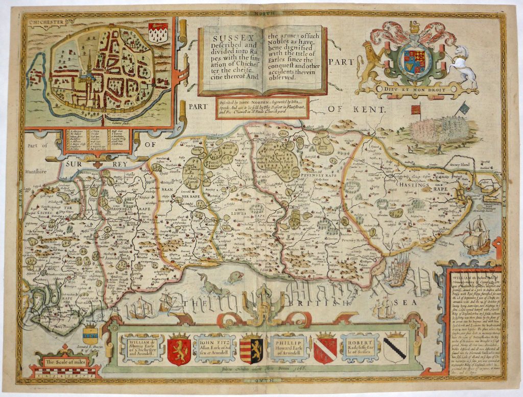 ‘SUSSEX By JOHN CARY Engraver.’ c.1787 (New & Correct English Atlas ...