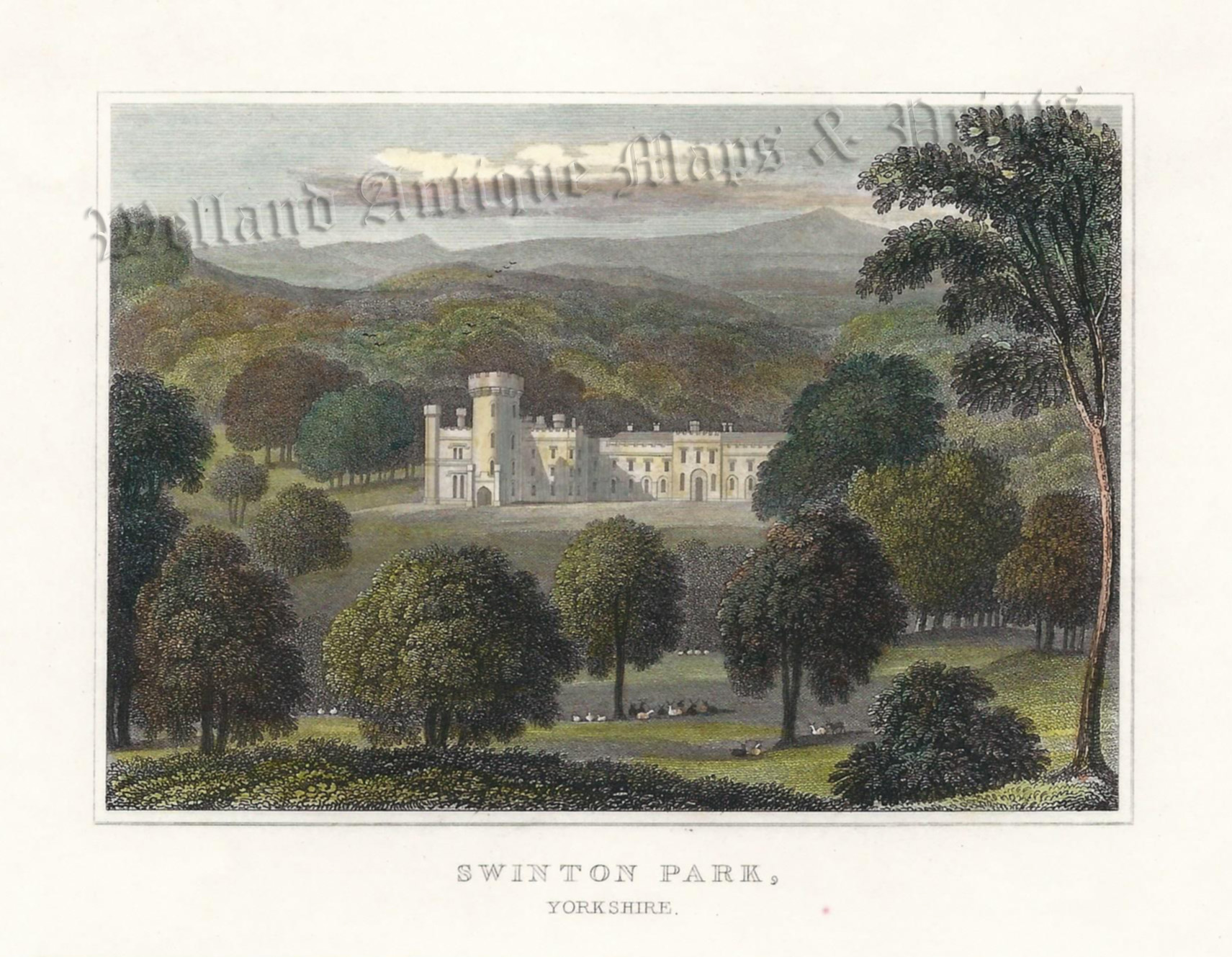 'SWINTON PARK, YORKSHIRE' by J. P. Neale / F. P. Hay c.1830 - Welland ...