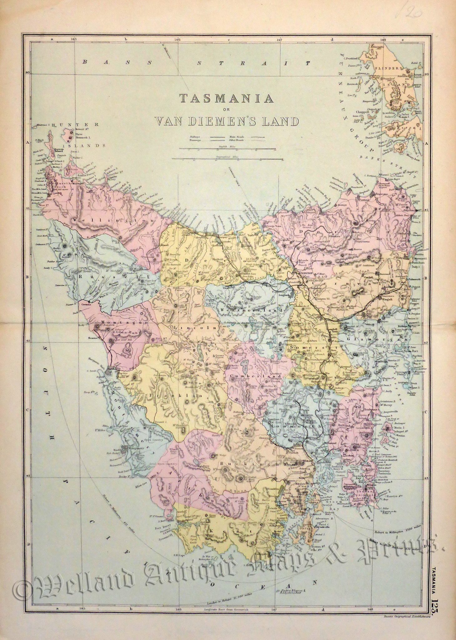 Tasmania Maps Archives - Welland Antique Maps