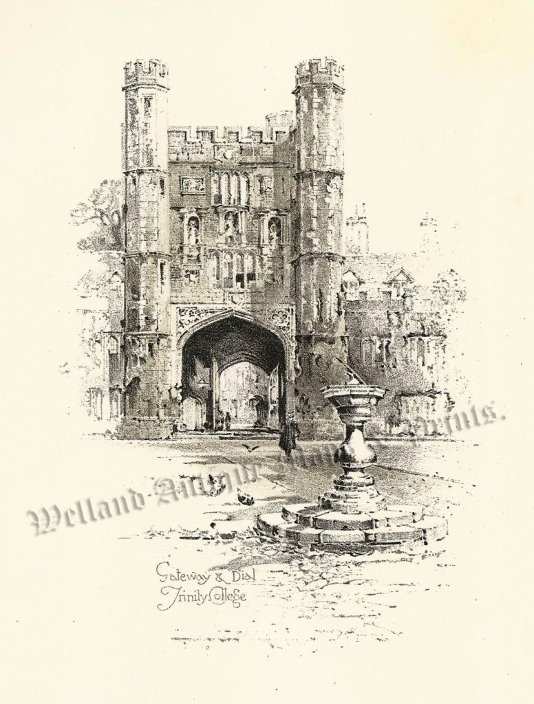 ‘TRINITY COLLEGE BRIDGE CAMBRIDGE’ by Charles Wilkinson c.1895 ...