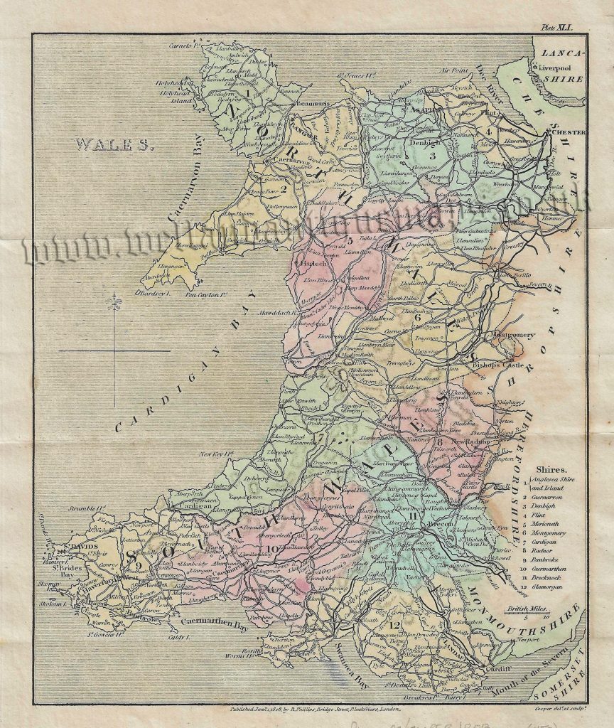 Wales Only Maps Archives - Welland Antique Maps