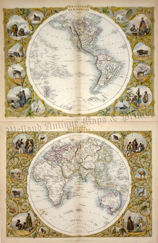 'MAPPE-MONDE, En deux Hemispheres ...' by M. Vosgien c.1819 - Welland ...