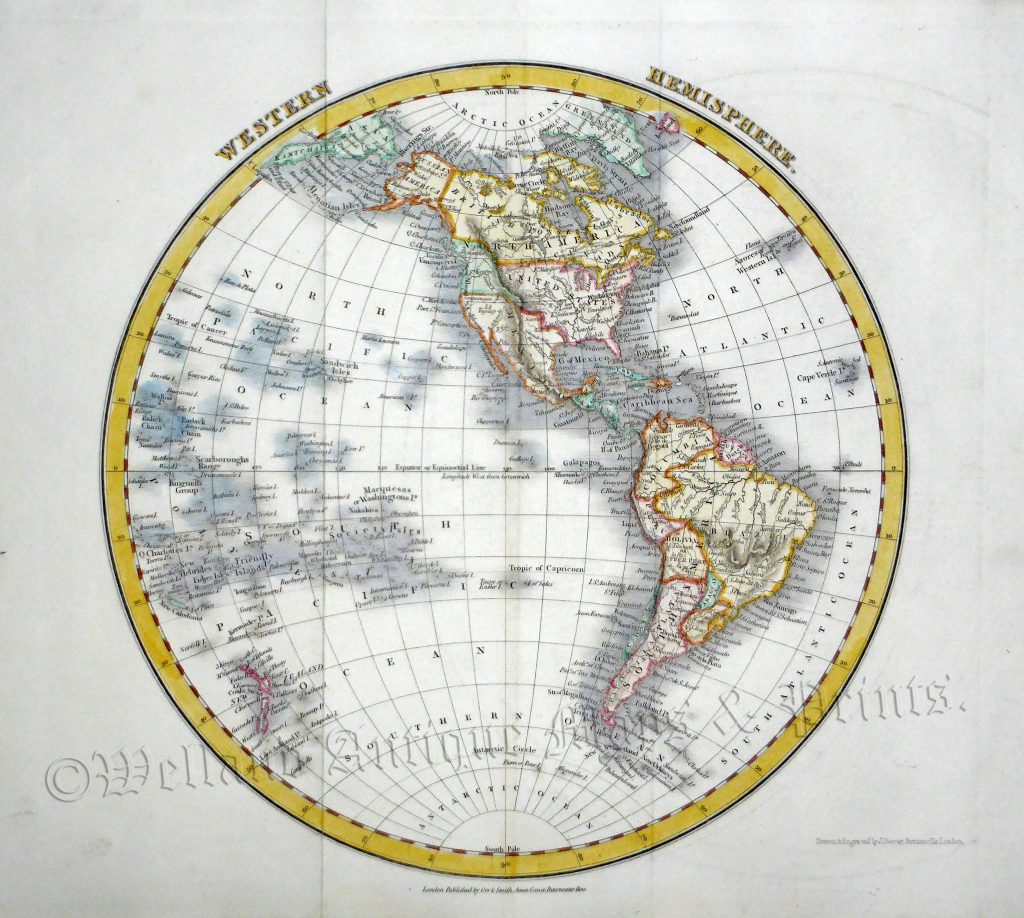 ‘EASTERN HEMISPHERE.’ by John Dower c.1836 – Welland Antique Maps