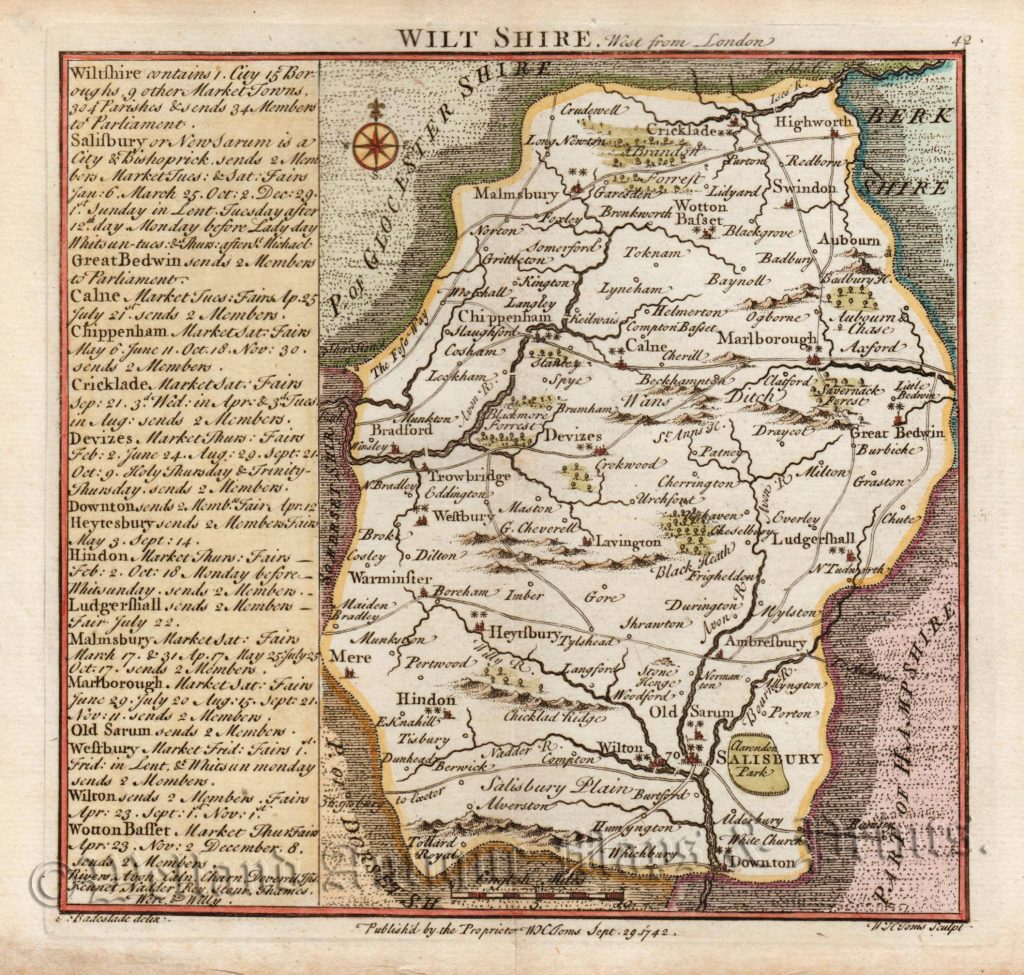 Wiltshire Maps Archives - Welland Antique Maps