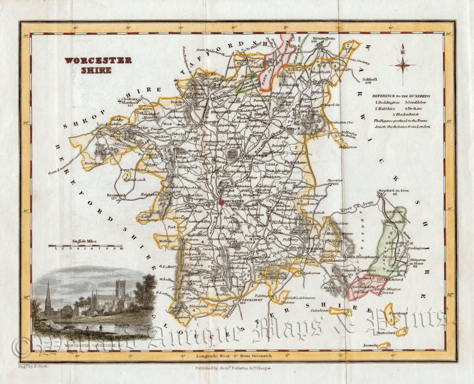 'WORCESTER' by G. Young / J. Roper c.1808/1810 - Welland Antique Maps