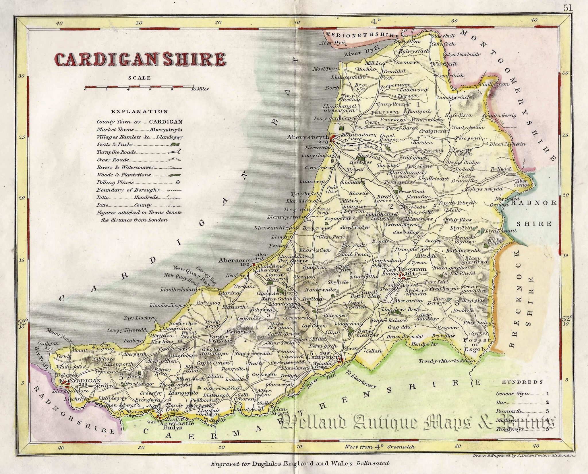 Cardigan / Ceredigion Maps Archives - Welland Antique Maps