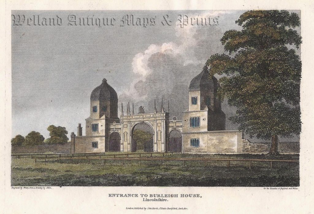 'BURLEIGH HOUSE, NORTHAMPTONSHIRE' by J. P. Neale / W. Radclyffe c.1829 ...