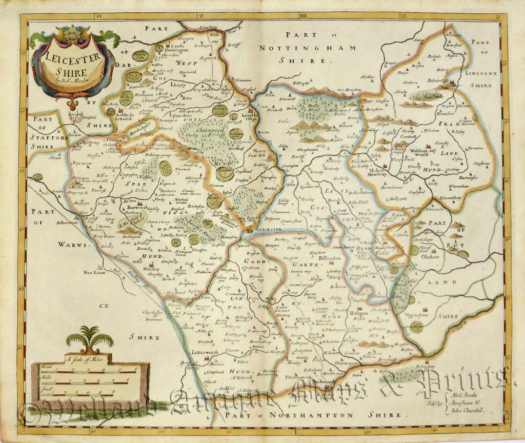 ‘LEICESTERSHIRE.’ by Henry Teesdale (R. Rowe) c.1830 – Welland Antique Maps