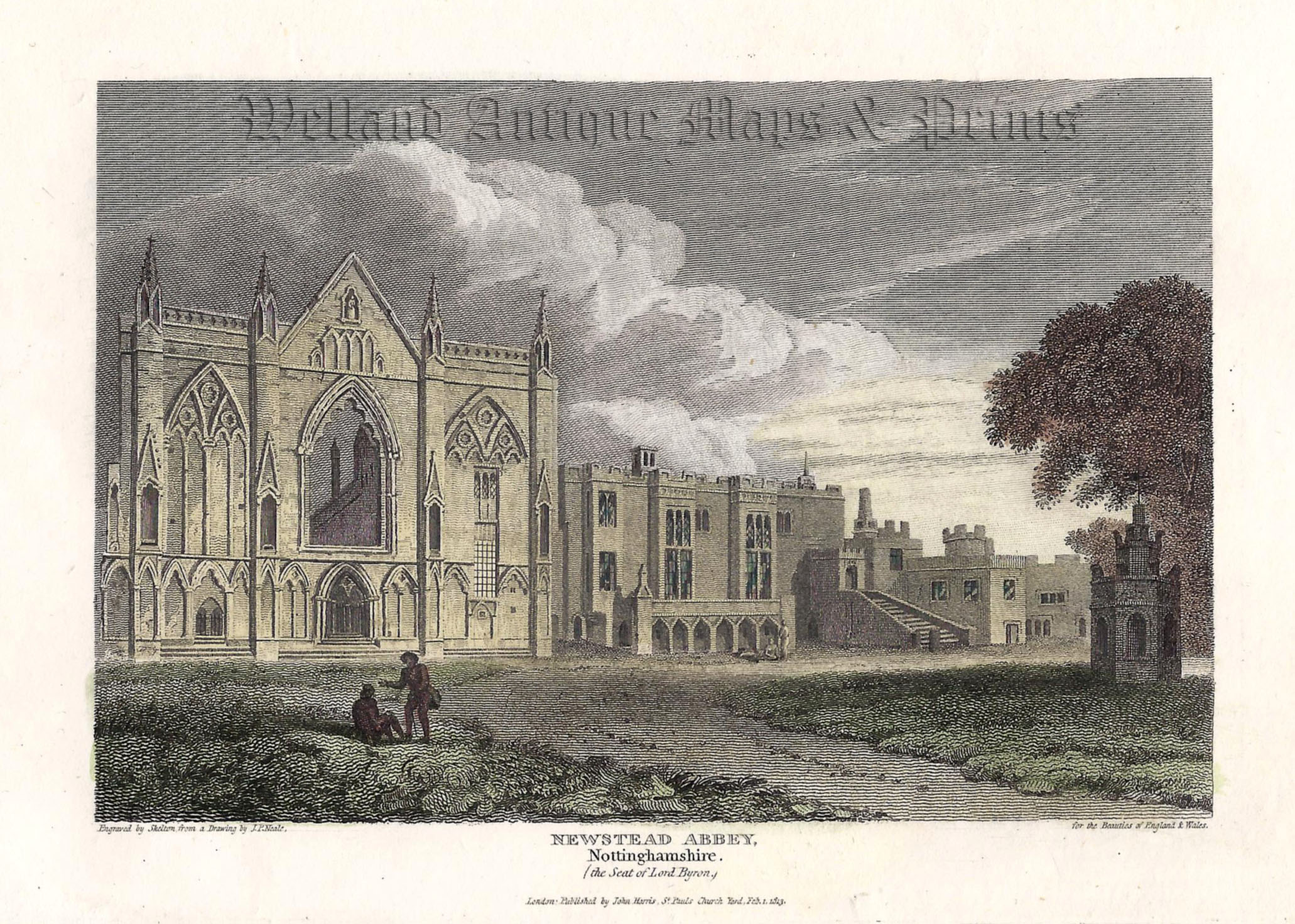 ‘NEWSTEAD ABBEY, Nottinghamshire.(the Seat of Lord Byron.)’ by J. P ...