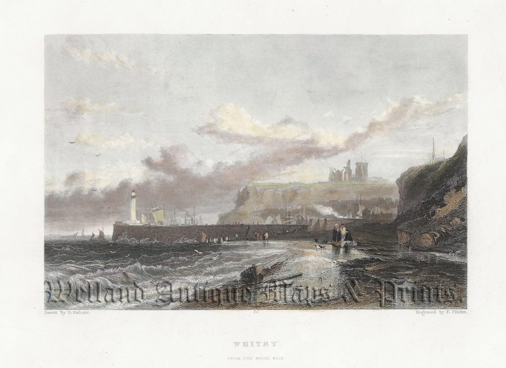 ‘WHITBY, YORKSHIRE.’ by W. Westall A.R.A / E. Finden c.1830 – Welland ...