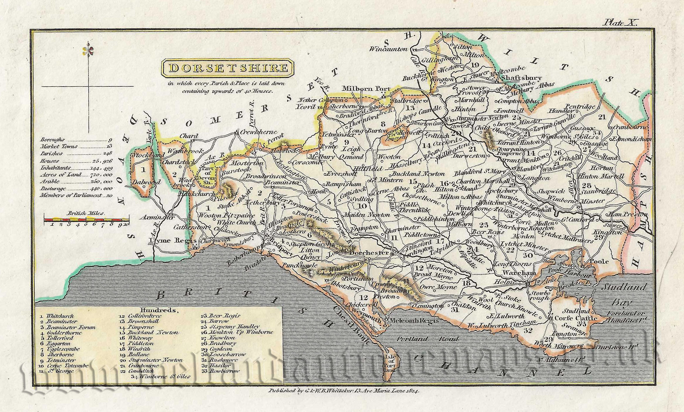 'DORSETSHIRE' by Cooper / Capper / Whittaker c.1824-1839 - Welland ...