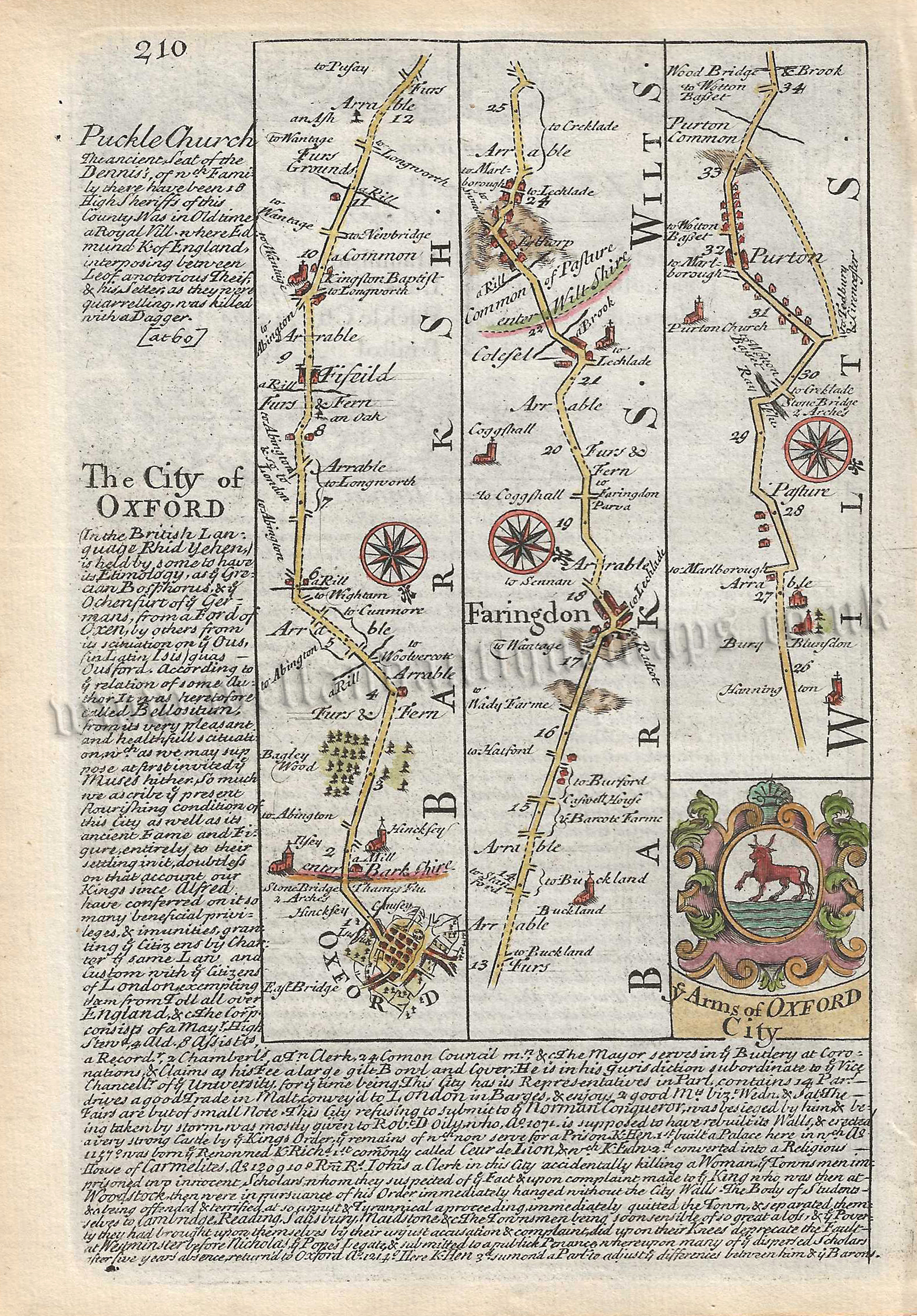 Page 210: The Road from OXFORD to Purton via Faringdon by J. Owen & E ...