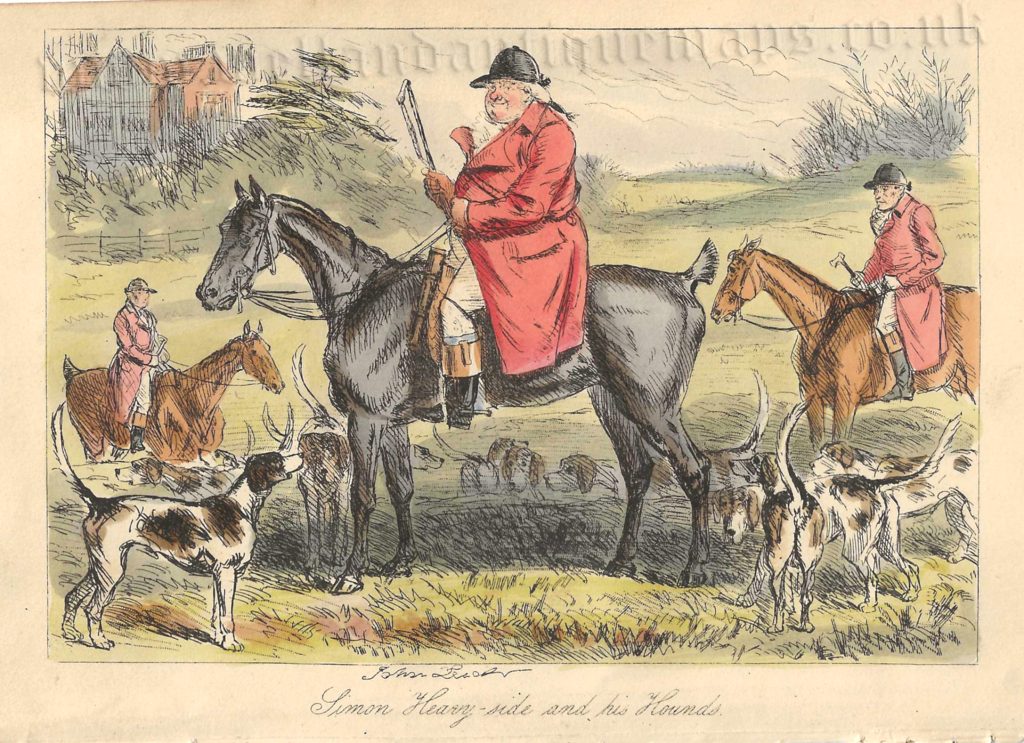 ‘Simon Heavy side and his Hounds.’ by John Leech (R. S. Surtees) c.1865 ...