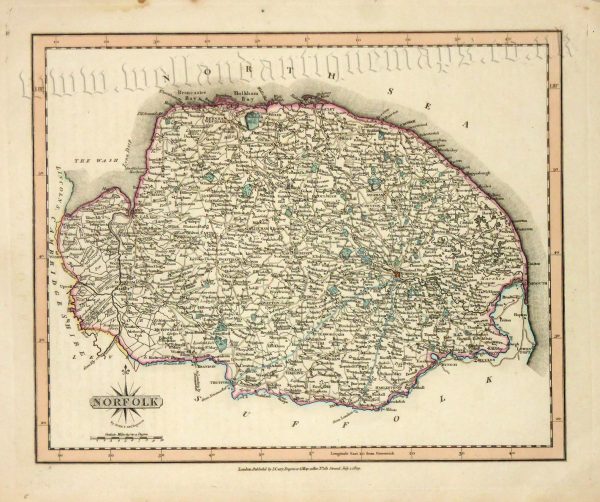 NORFOLK By JOHN CARY Engraver.’ c.1809 (New & Correct English Atlas ...