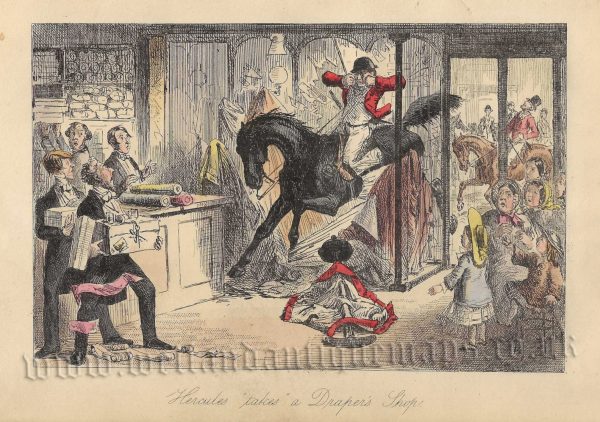 'Hercules "takes" a Draper's Shop' by John Leech (R. S. Surtees) c.1853 ...